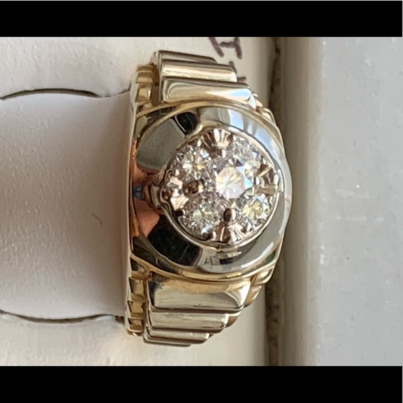 Quality Gold | Accessories | New 4ktt Mens Rolex Style Diamond Ring ...